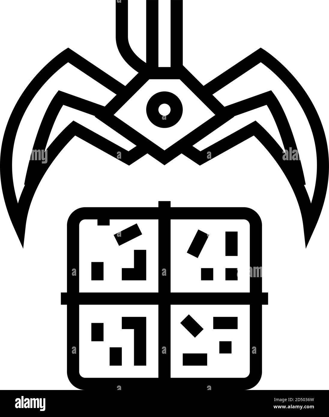 landfill claw loader line icon vector illustration Stock Vector Image ...