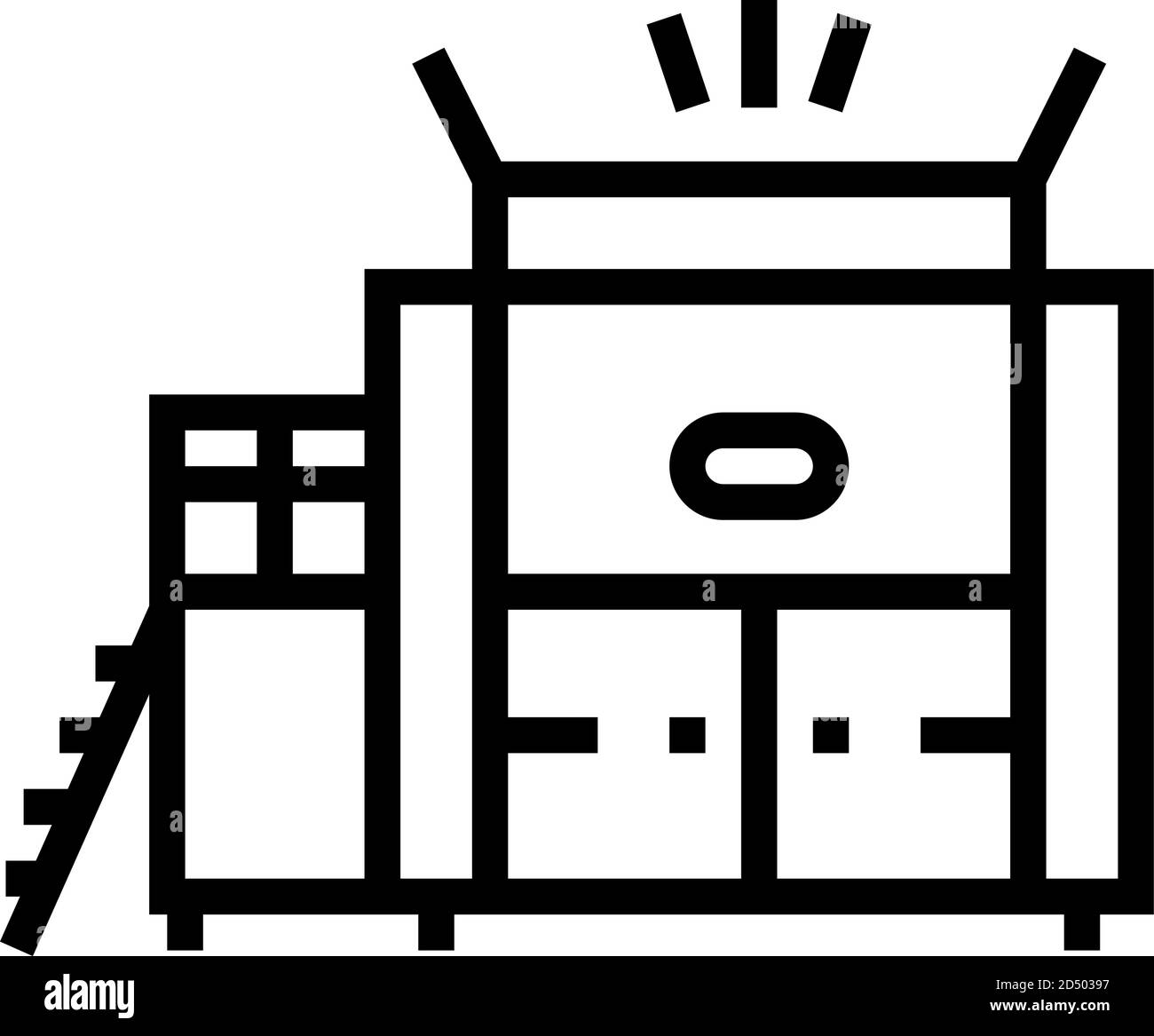 waste factory machine line icon vector illustration Stock Vector Image ...