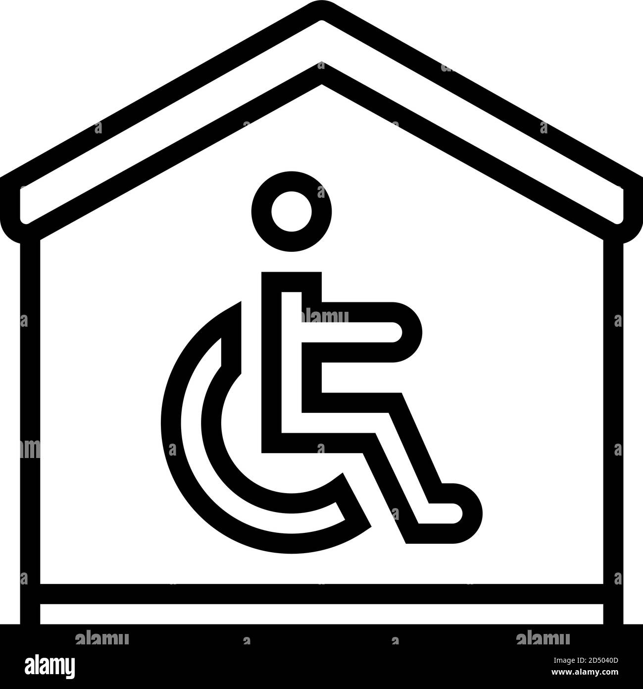 house for disabled line icon vector illustration Stock Vector Image ...