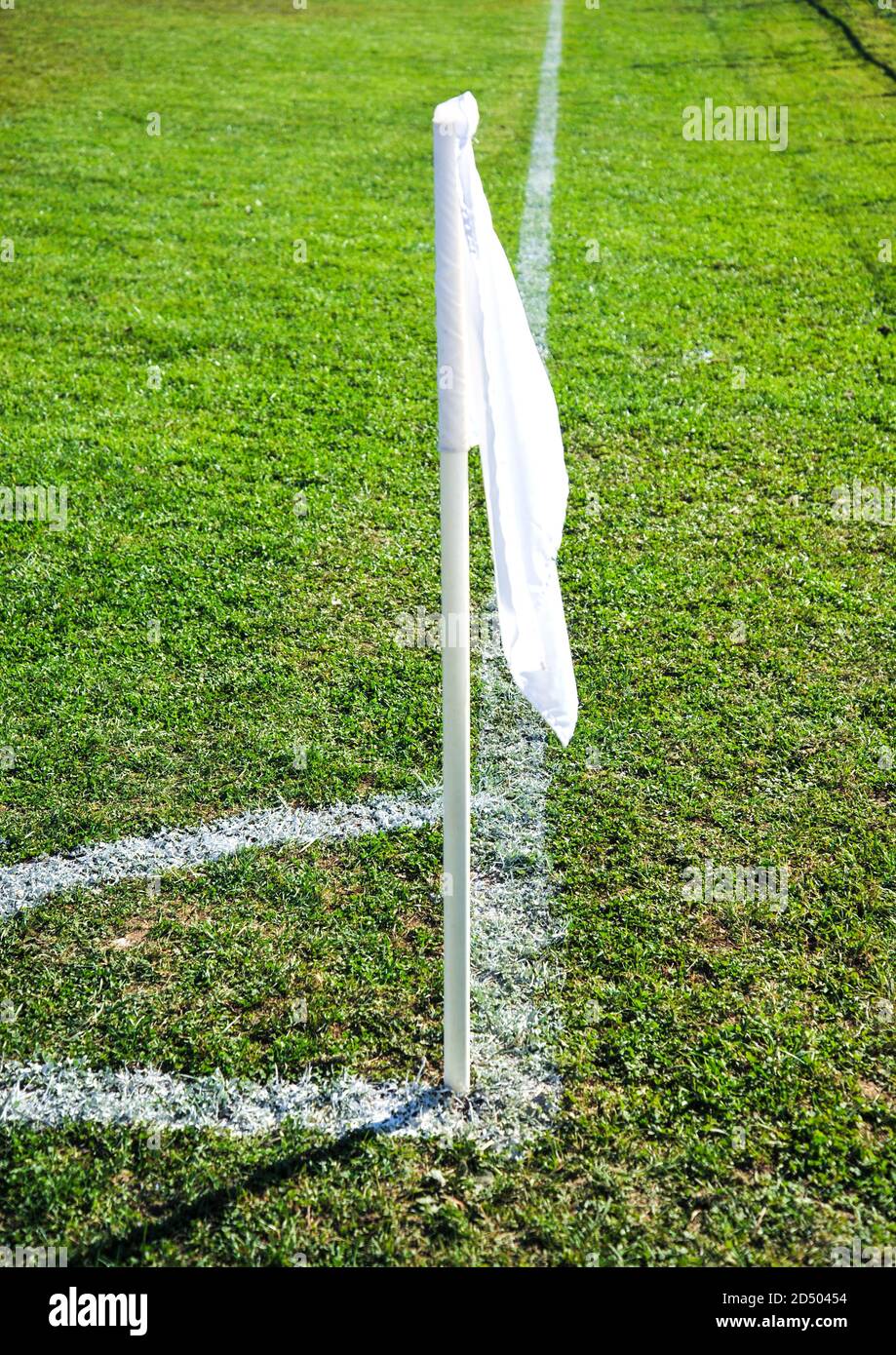 Soccer Field with green grass, sport theme image Stock Photo - Alamy