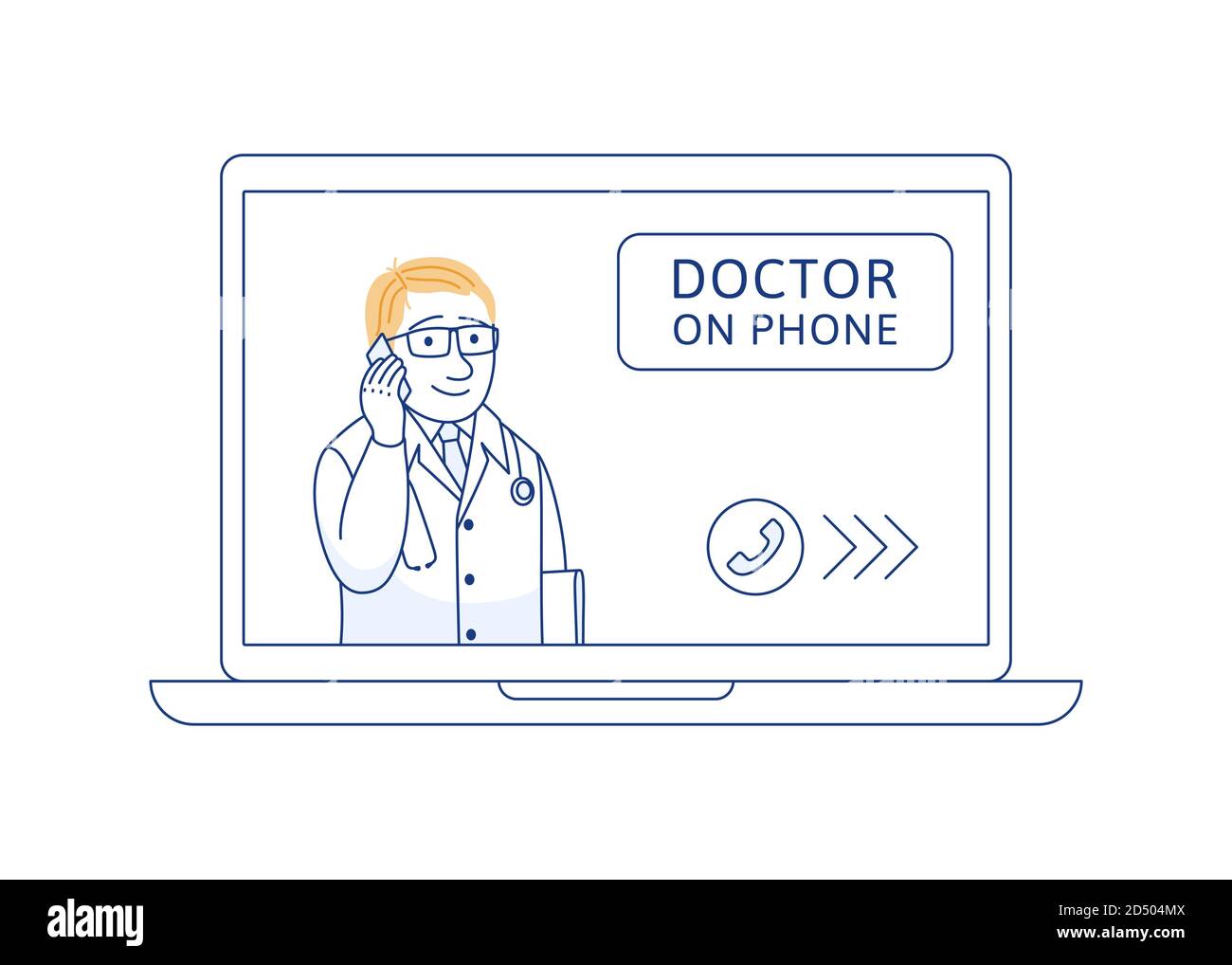 Doctor laptop phone call Stock Vector Images - Alamy