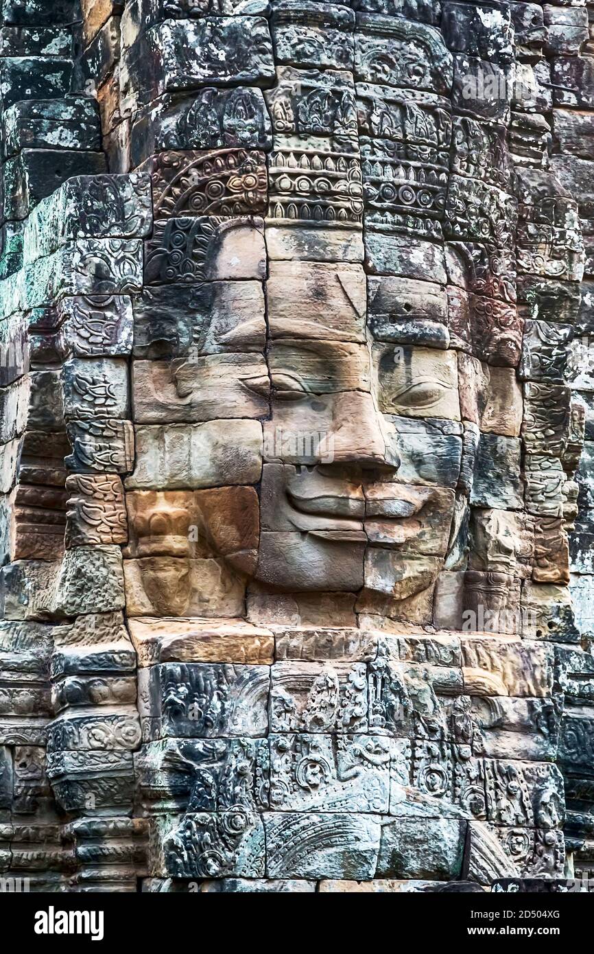 Stone bas relief happiness Buddha Stock Photo - Alamy