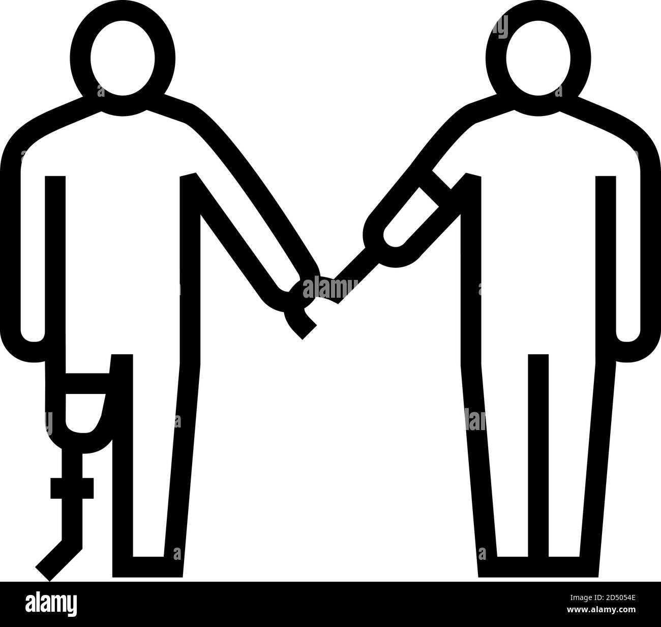 leg and arm prosthesis disabled human line icon vector illustration ...
