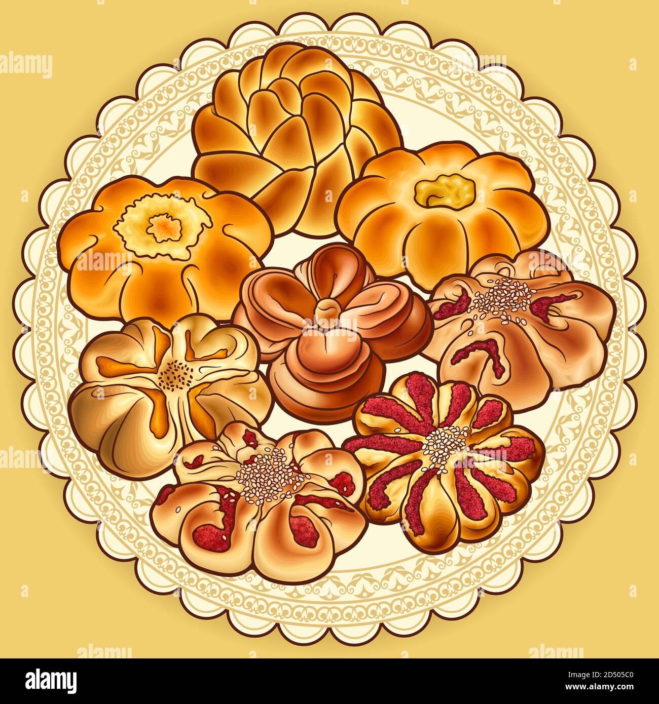 Buns hand drawn vector doodle illustration Stock Vector Image & Art - Alamy