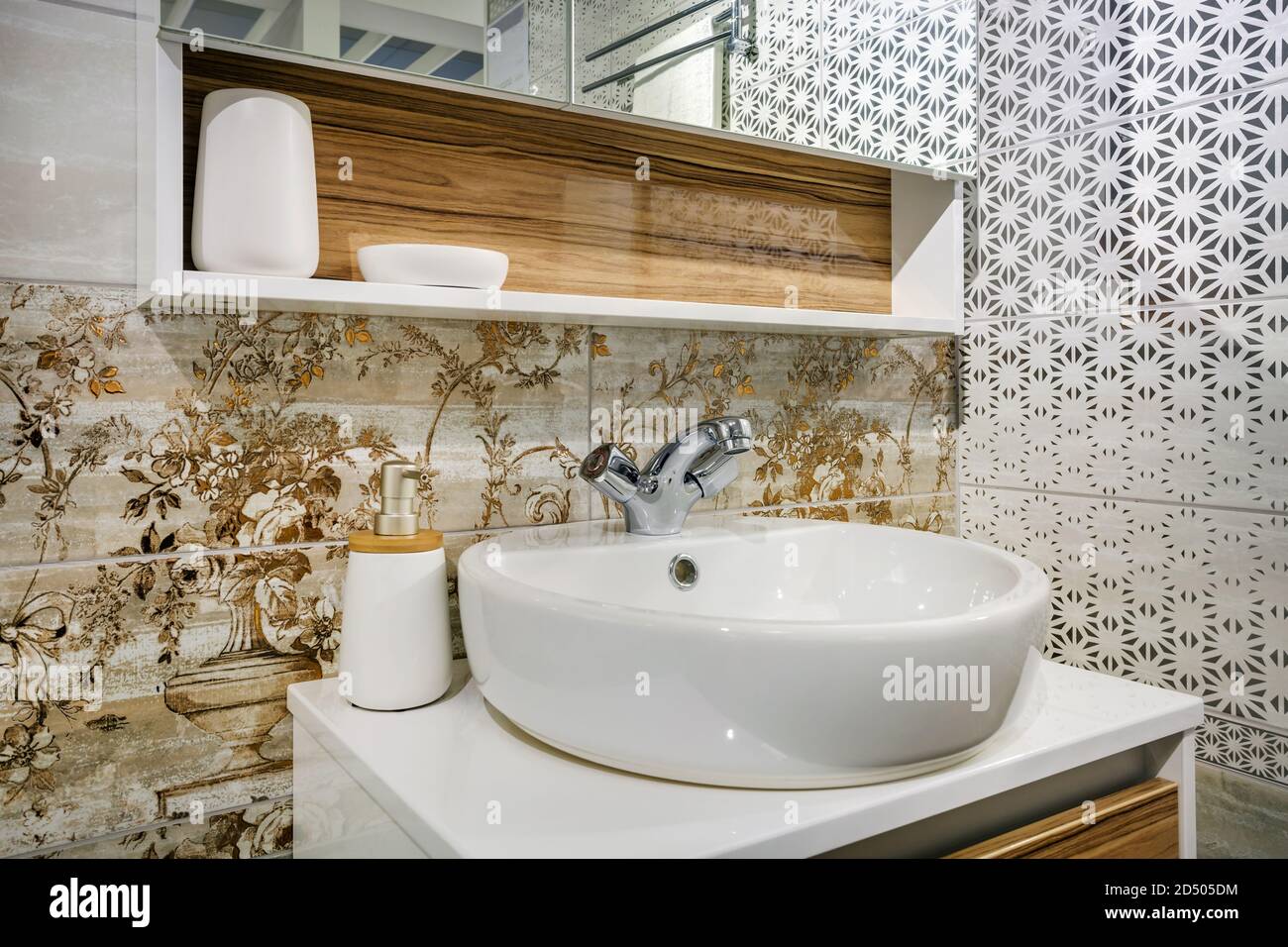 Ceramic Water tap sink with faucet with soap and shampoo dispensers in ...