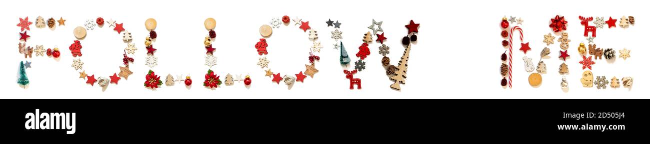 Colorful Christmas Decoration Letter Building Word Follow Me Stock ...