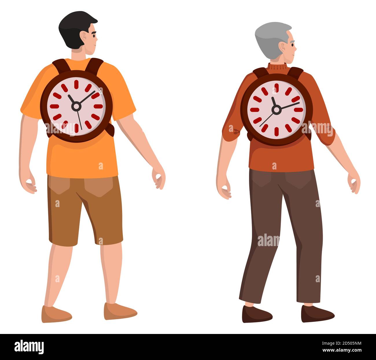 Time is life. Male character at different ages. Concept of lifestyle ...