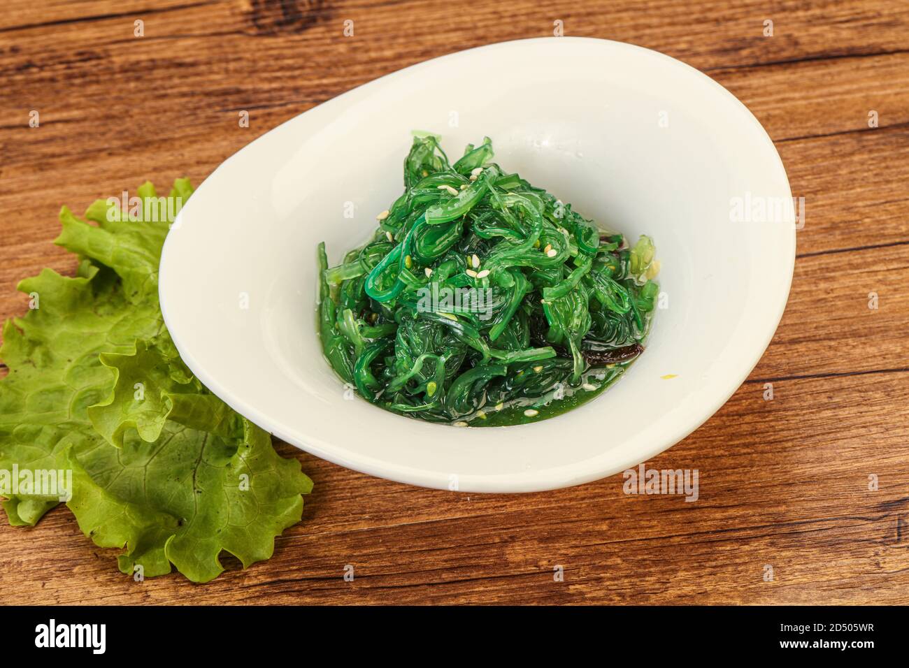 Green Chuka Seaweed Salad Isolated on White Background Top View. Wakame ...
