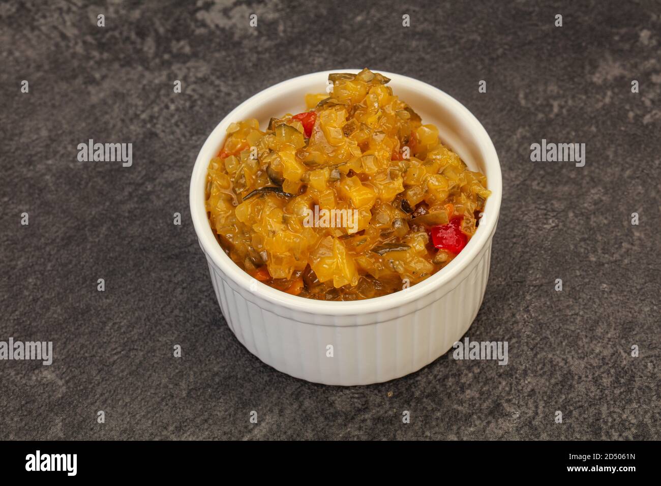Relish sauce with cucumbers and mustard seeds Stock Photo - Alamy