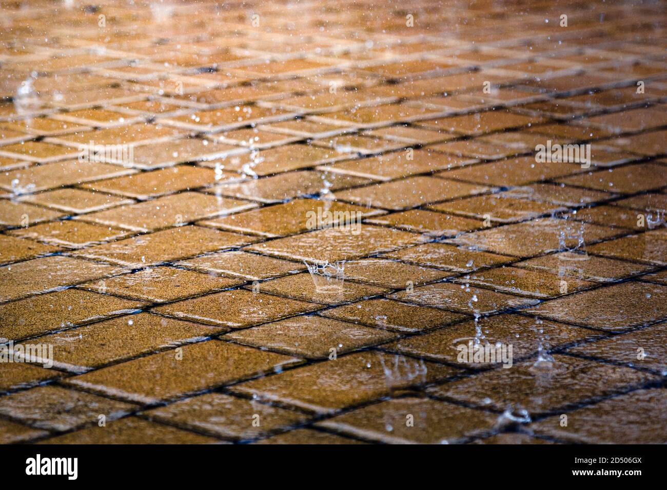Rain drops falling puddle in hi-res stock photography and images - Alamy
