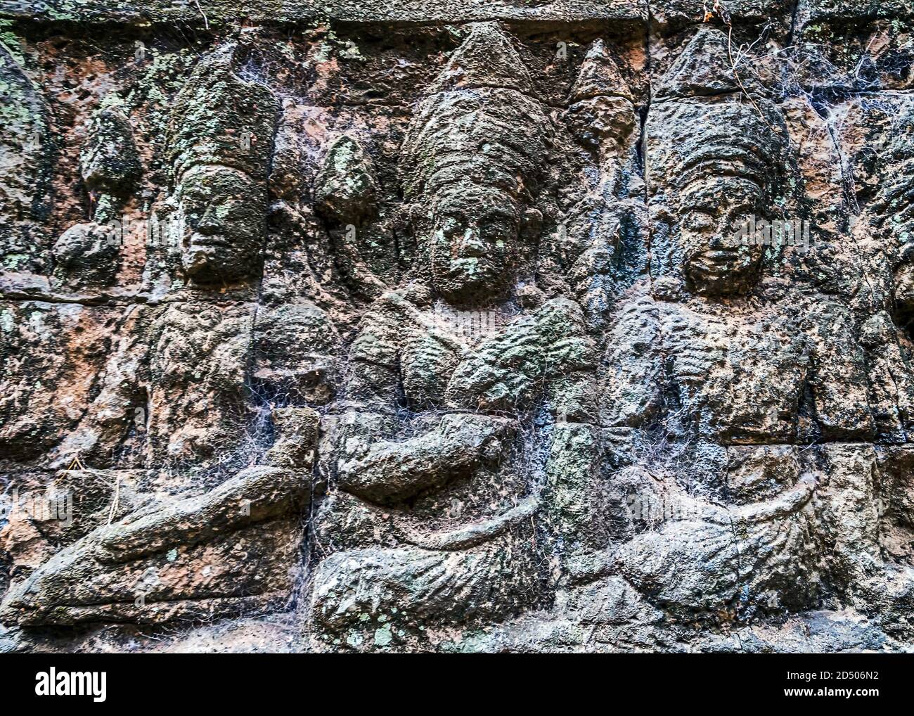 Bas reliefs at Angkor Wat Temple complex in Angkor in Cambodia Stock ...