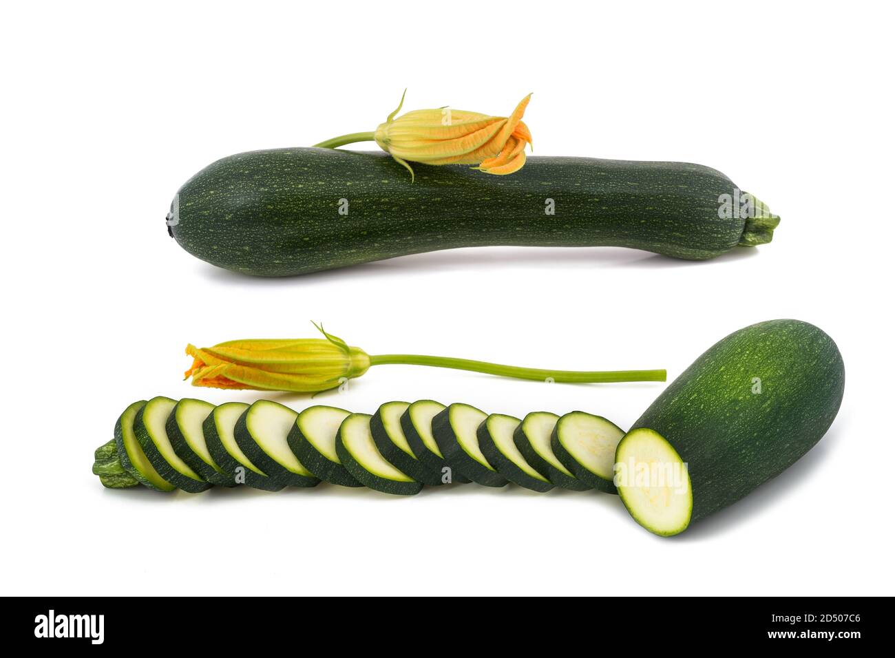 Fresh zucchini isolated on white background Stock Photo - Alamy