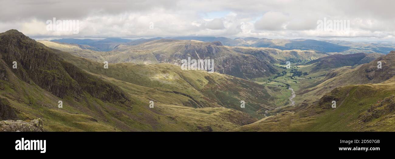 Crinkle Crags Panorama, Lake District National Park, England, UK Stock ...