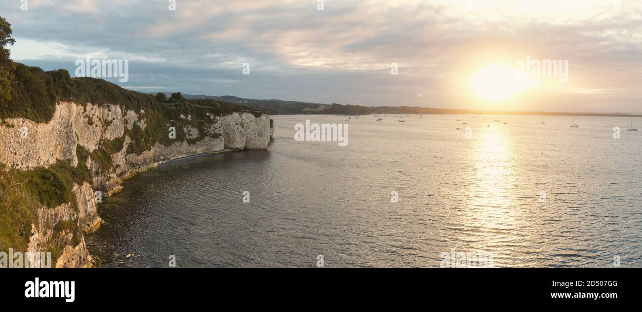 Sunset at Old Harry's Rocks, Dorset, England Stock Photo - Alamy
