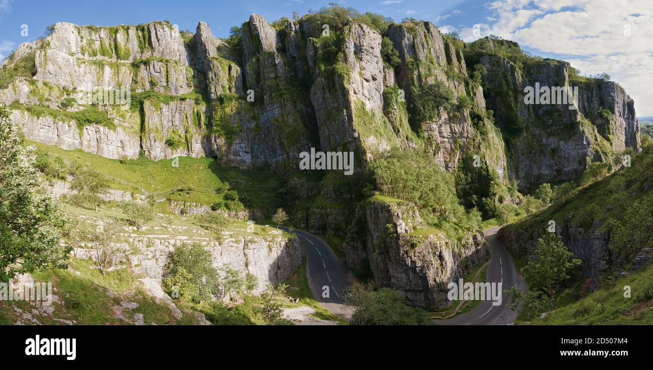 Winding Road through Cheddar Gorge, England Stock Photo - Alamy