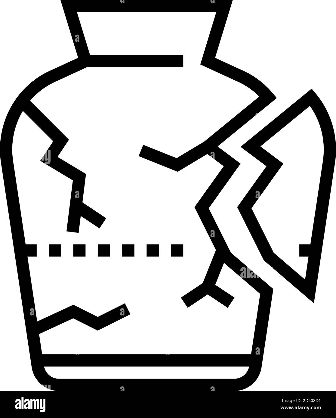 damaged vase line icon vector illustration Stock Vector Image & Art - Alamy