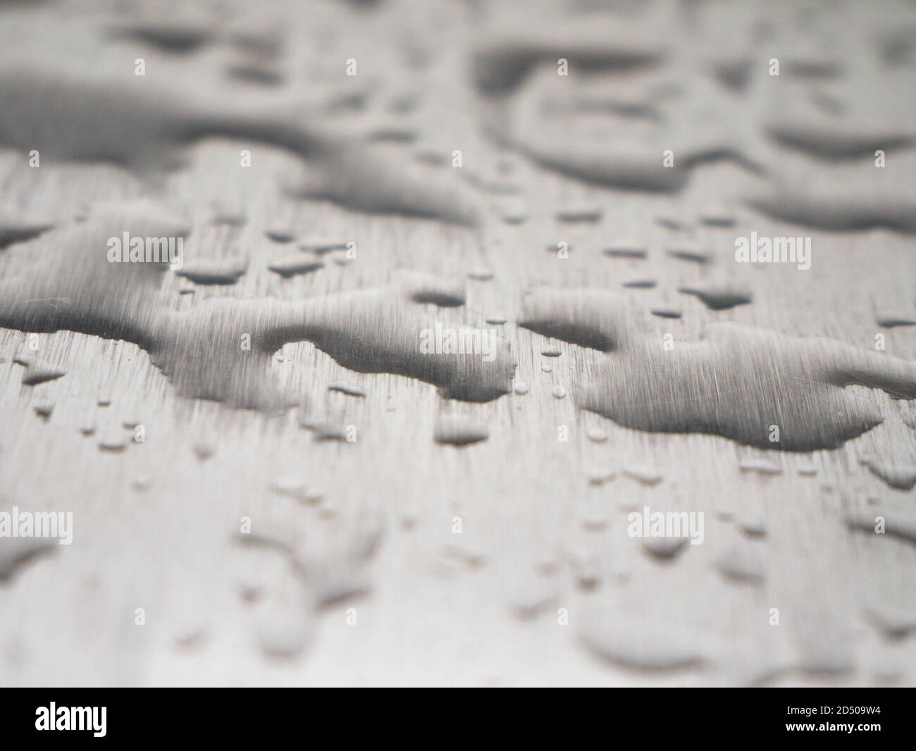 Drops of water dripping on a gray metal surface Stock Photo - Alamy
