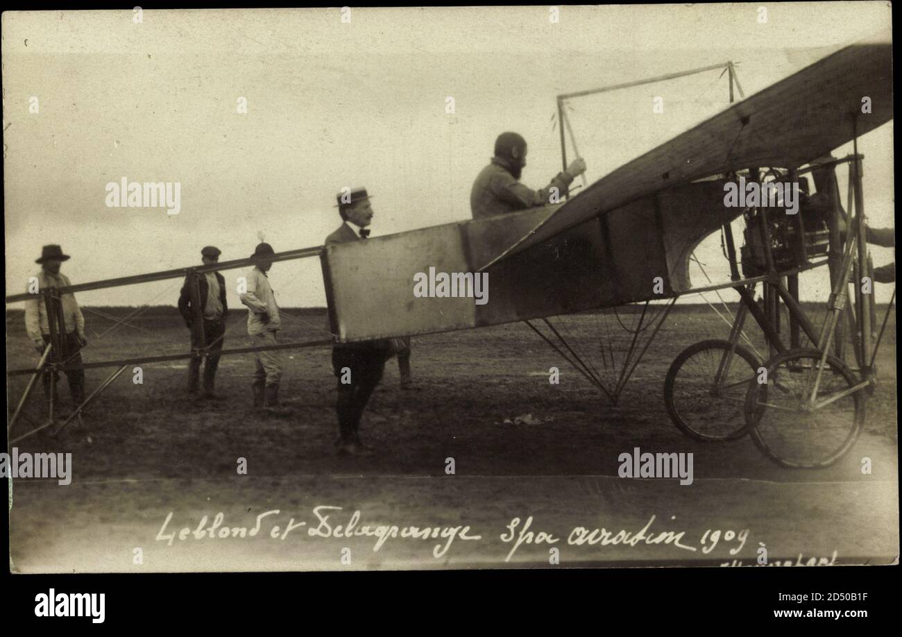 Leblond et Delapassage Spa aviation 1909 | usage worldwide Stock Photo ...