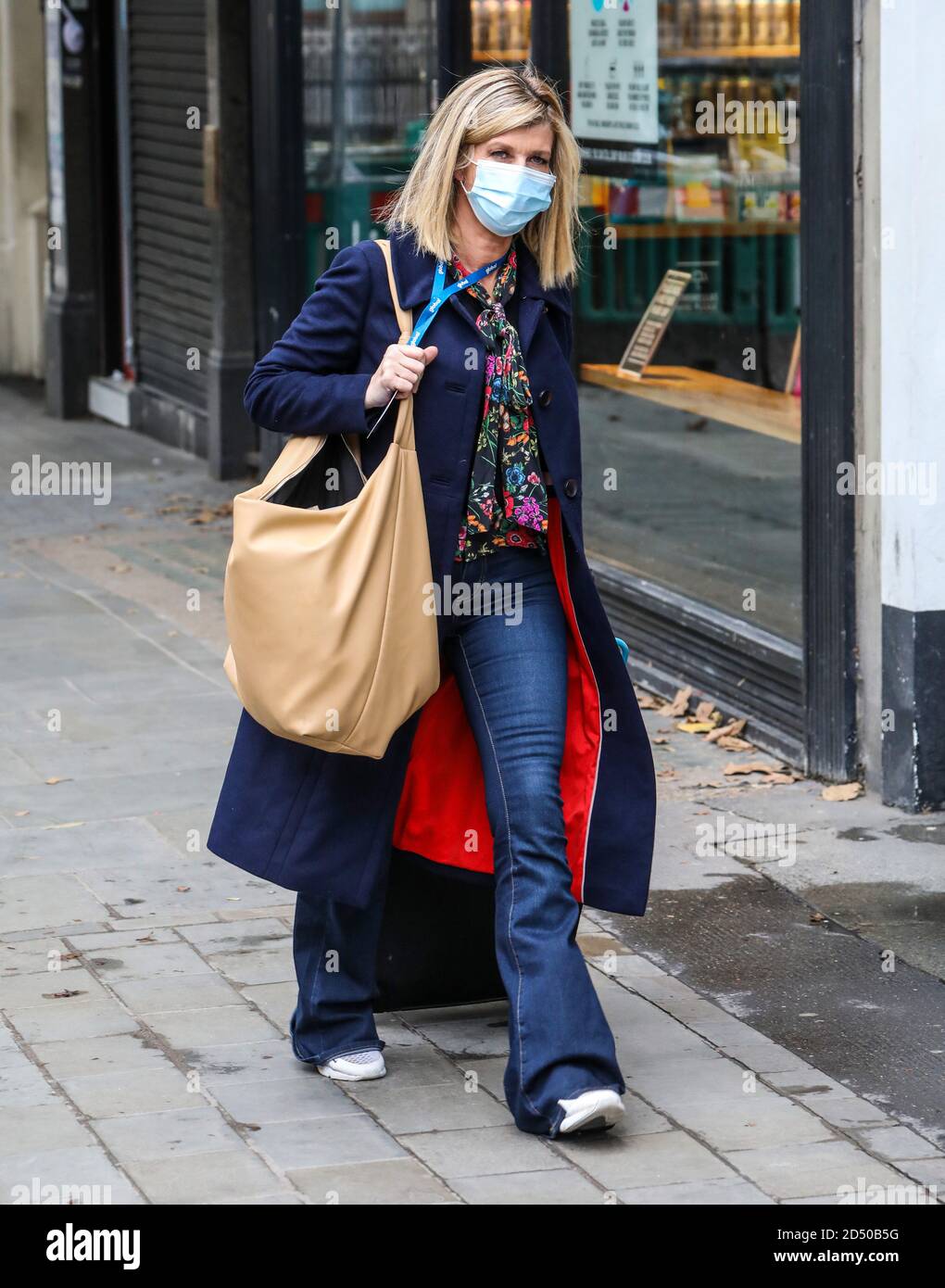 Kate Garraway wearing a face mask on her arrival at the Global Radio ...