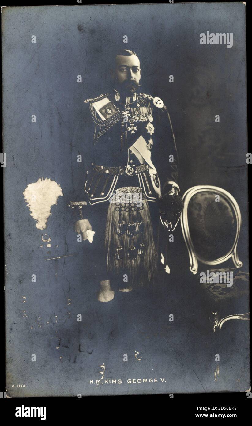 Englischer König King George V, Uniform, Kilt | usage worldwide Stock ...