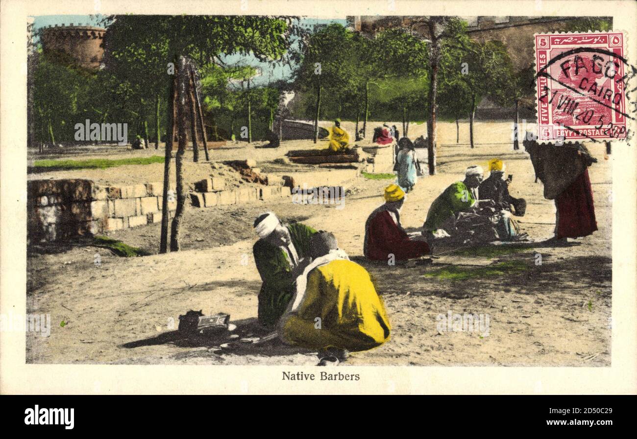 Native Barbers, Friseure, Ägypten, Volkstypen | usage worldwide Stock ...