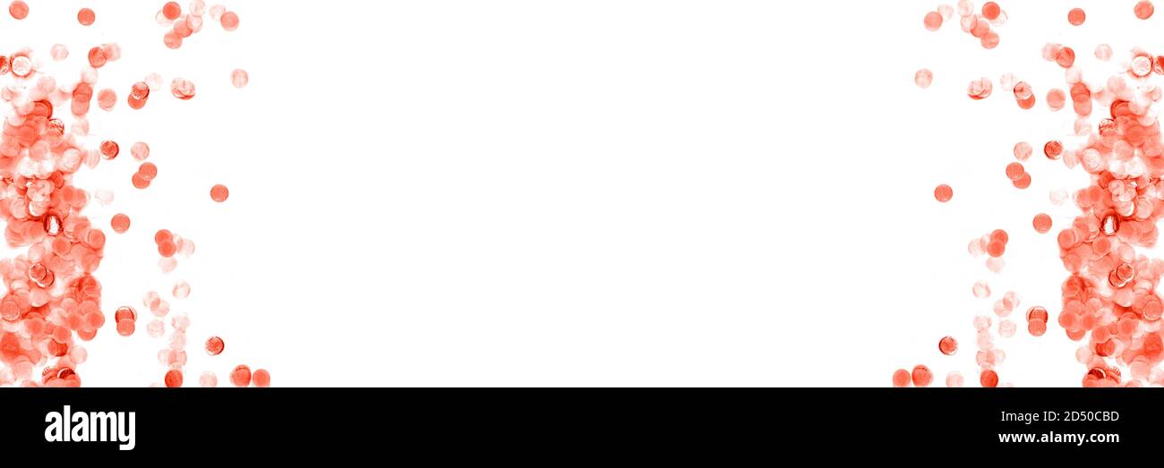 Banner made from coral confetti isolated on white background Stock ...