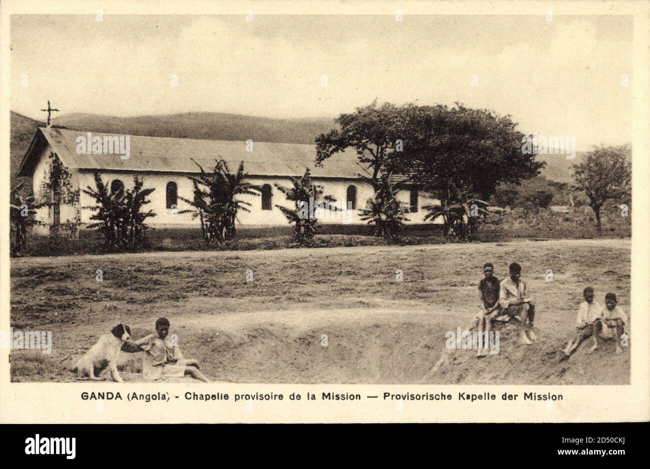 Ganda Angola, Chapelle provisoire de la Mission, Provisorische Kapelle ...