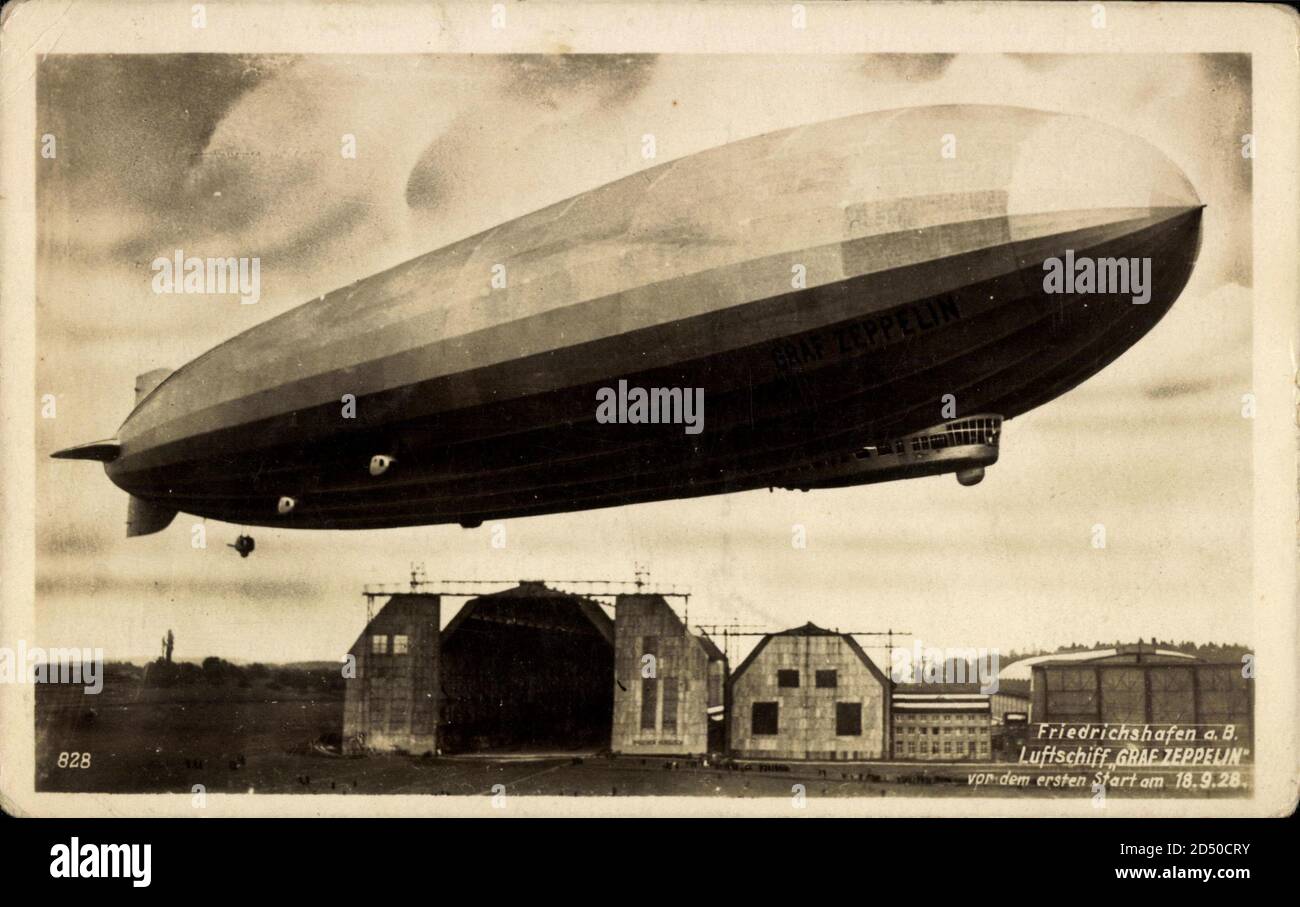 Friedrichshafen Bodensee, Flugplatz, Luftschiff Graf Zeppelin, 1928 ...