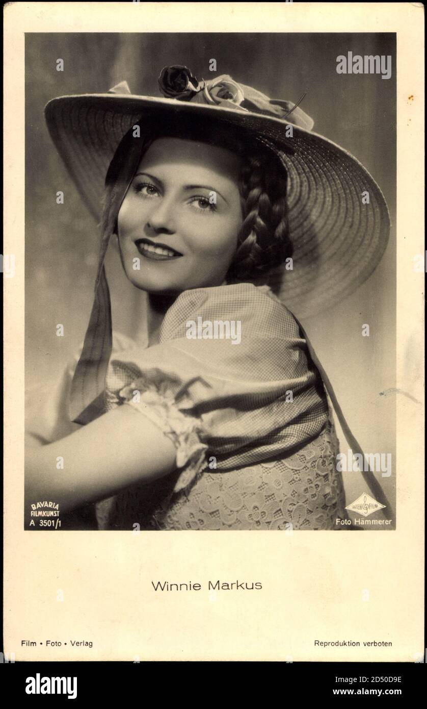 Schauspielerin Winnie Markus mit Sonnenhut | usage worldwide Stock ...