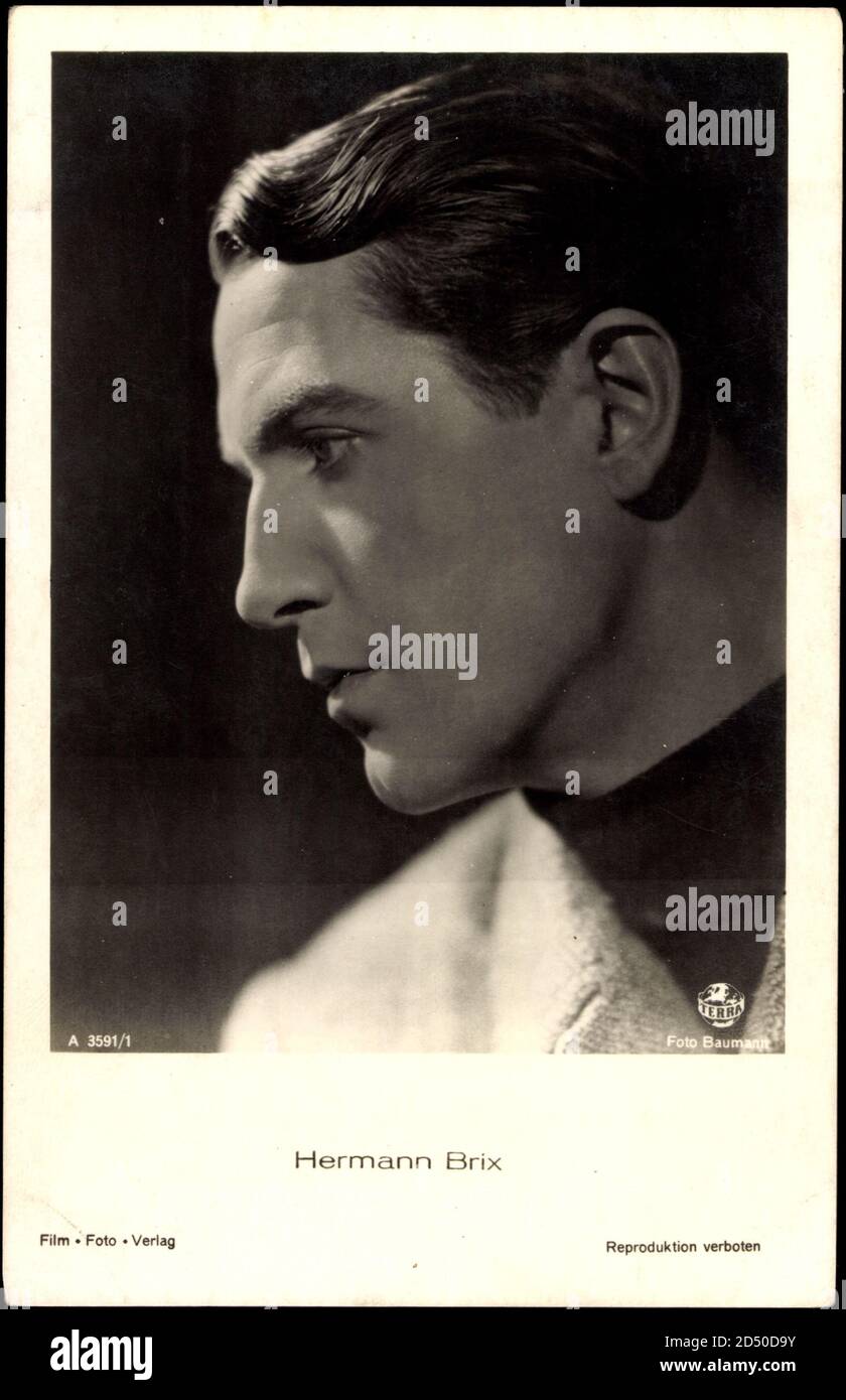 Schauspieler Hermann Brix im Profil | usage worldwide Stock Photo - Alamy