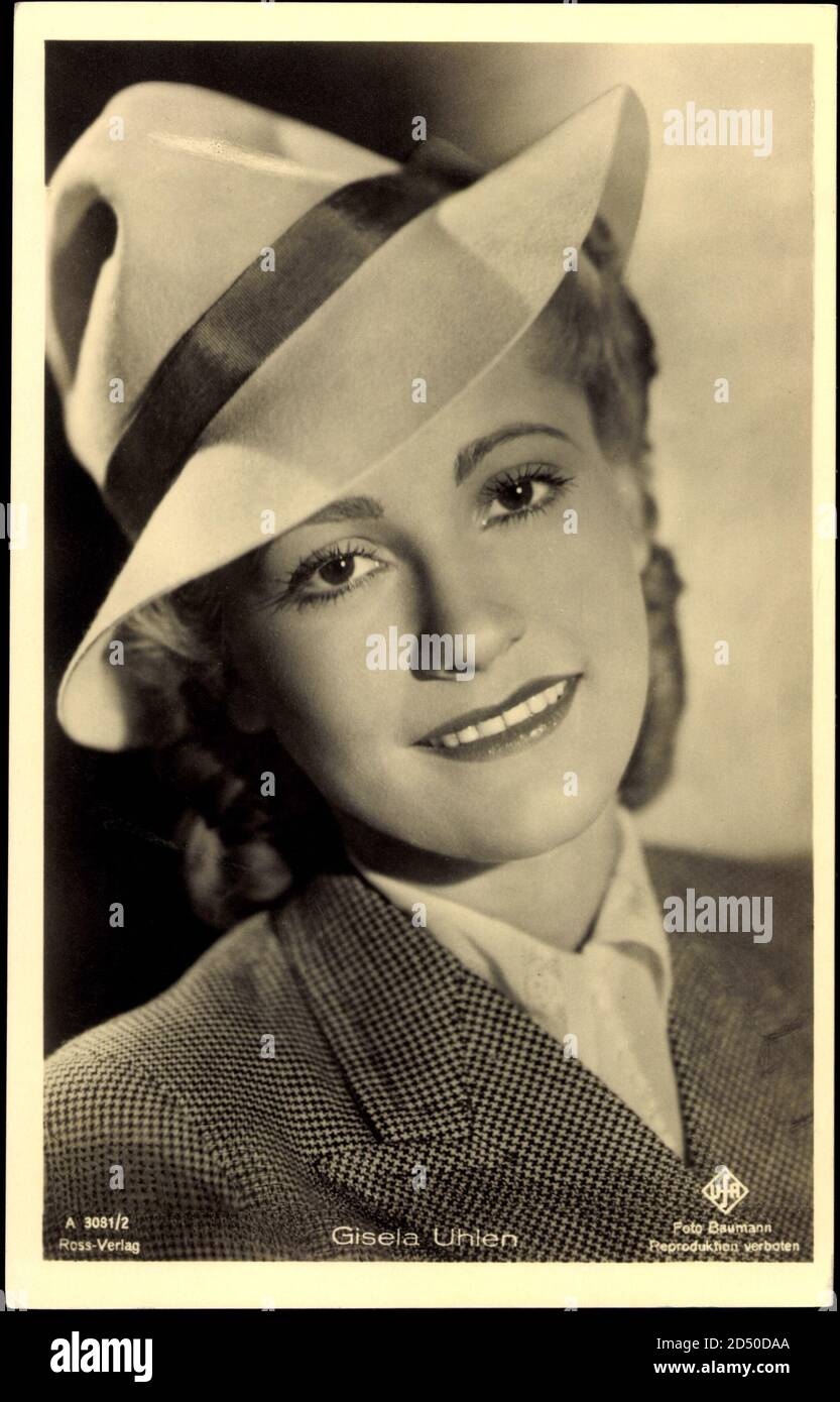 Schauspielerin Gisela Uhlen mit Anzug und Hut | usage worldwide Stock ...