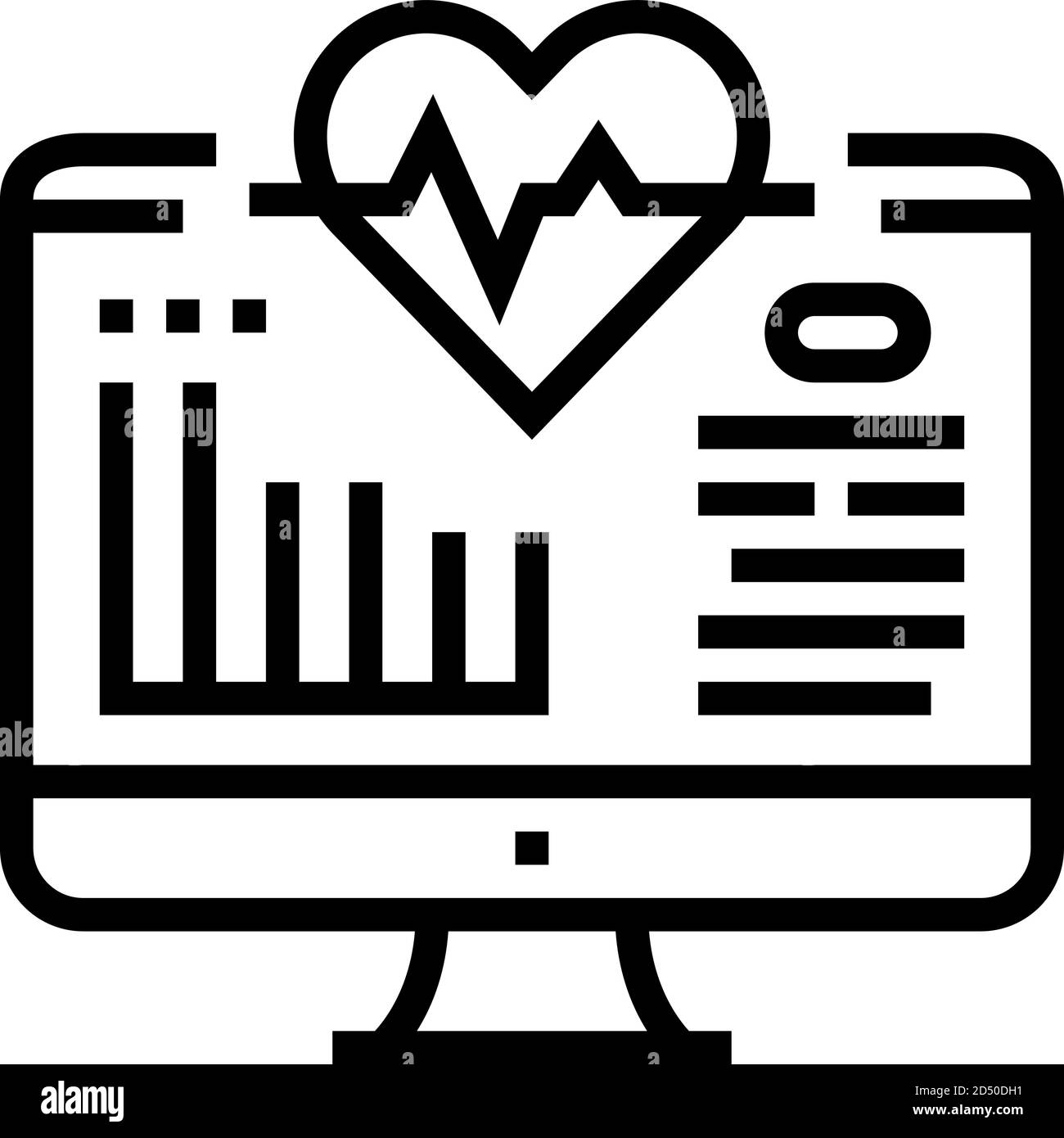 computer heart cardio line icon vector illustration Stock Vector Image ...