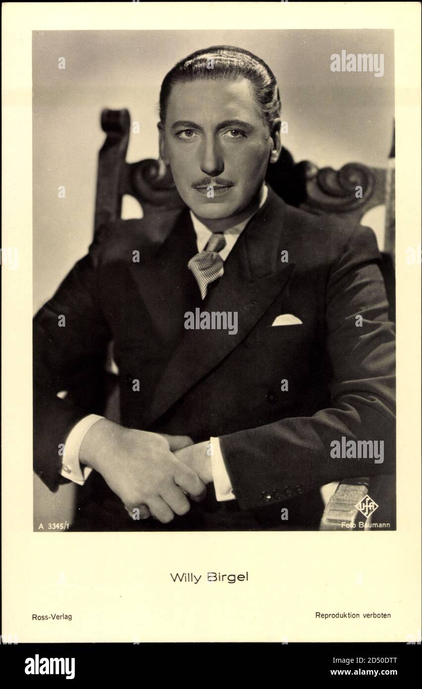 Schauspieler Willy Birgel, Ross Verlag A 3345/1 | usage worldwide Stock ...