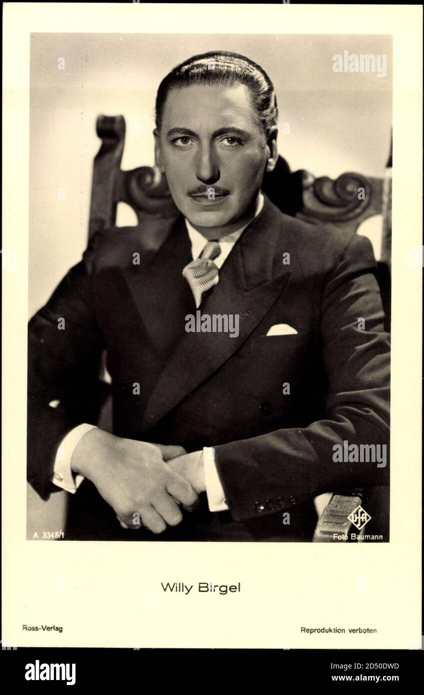 Schauspieler Willy Birgel, Ross Verlag A 3346/1 | usage worldwide Stock ...