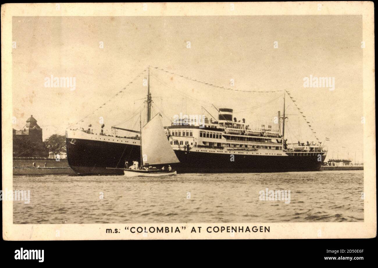 Kopenhagen, Dampfer Colombia, Netherlands Steamship | usage worldwide ...