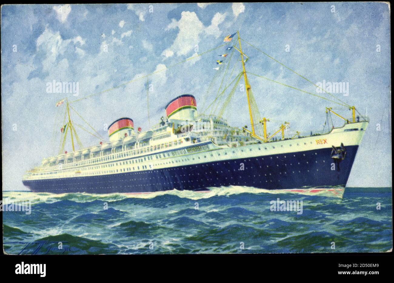 Italian Line, S.S. Rex, Super Liner, Riesendampfschiff | usage ...