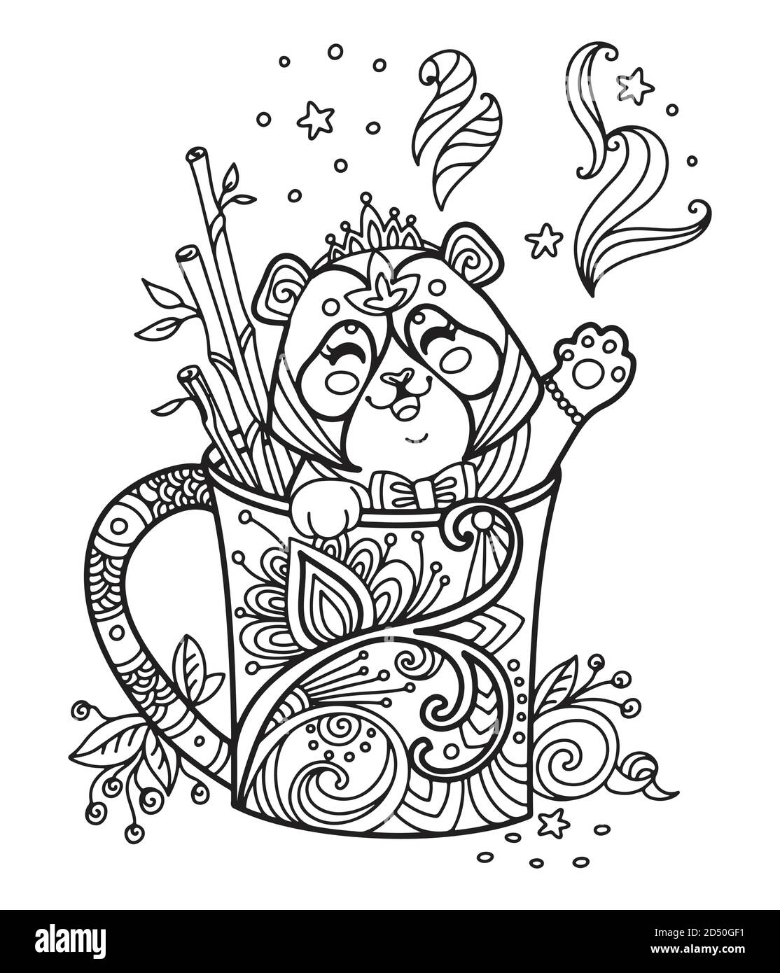 Panda kawaii cartoon Stock Vector Images - Alamy