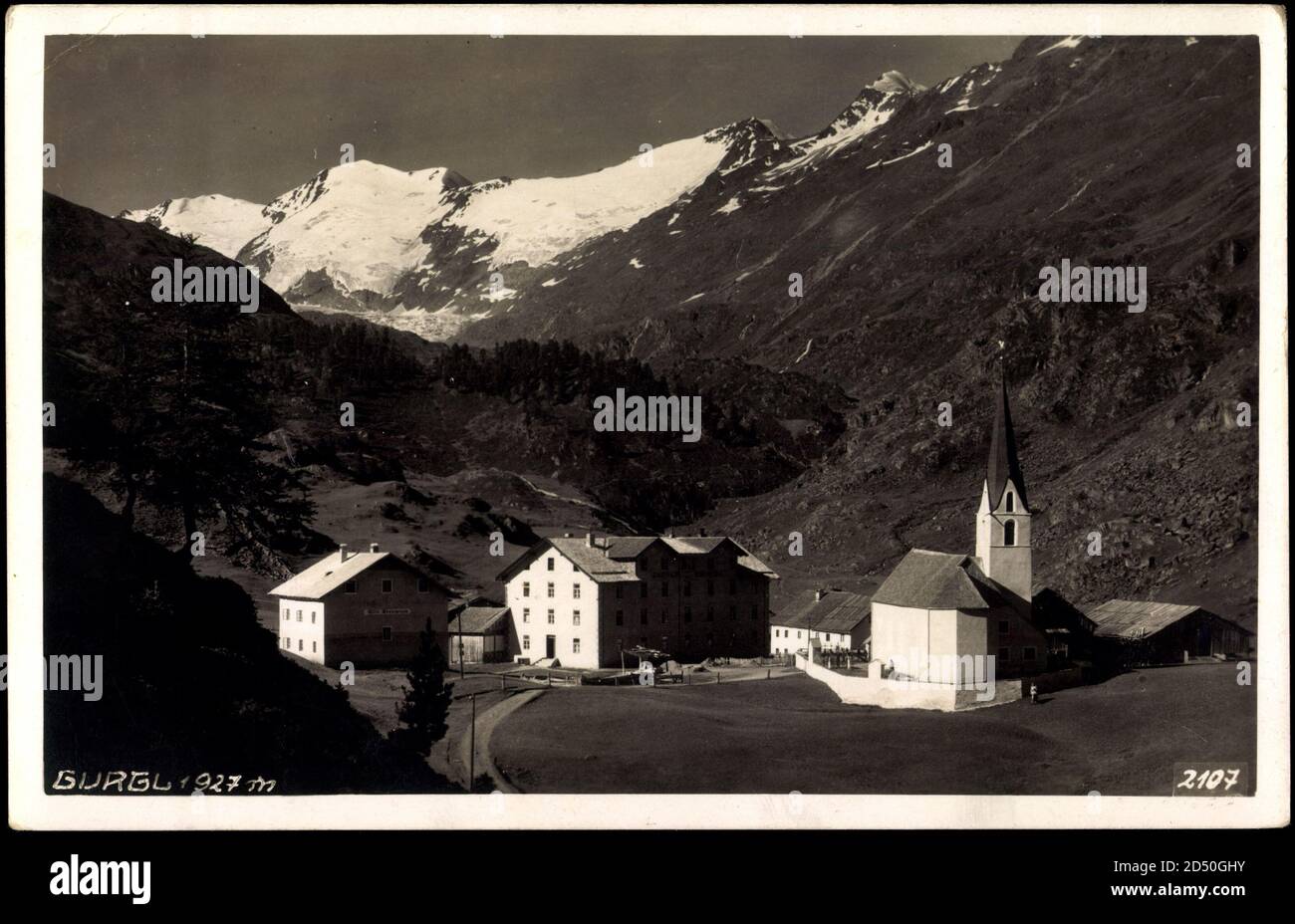 Burgl Tirol, Blick ins Tal, Gebirge, Kirche | usage worldwide Stock ...