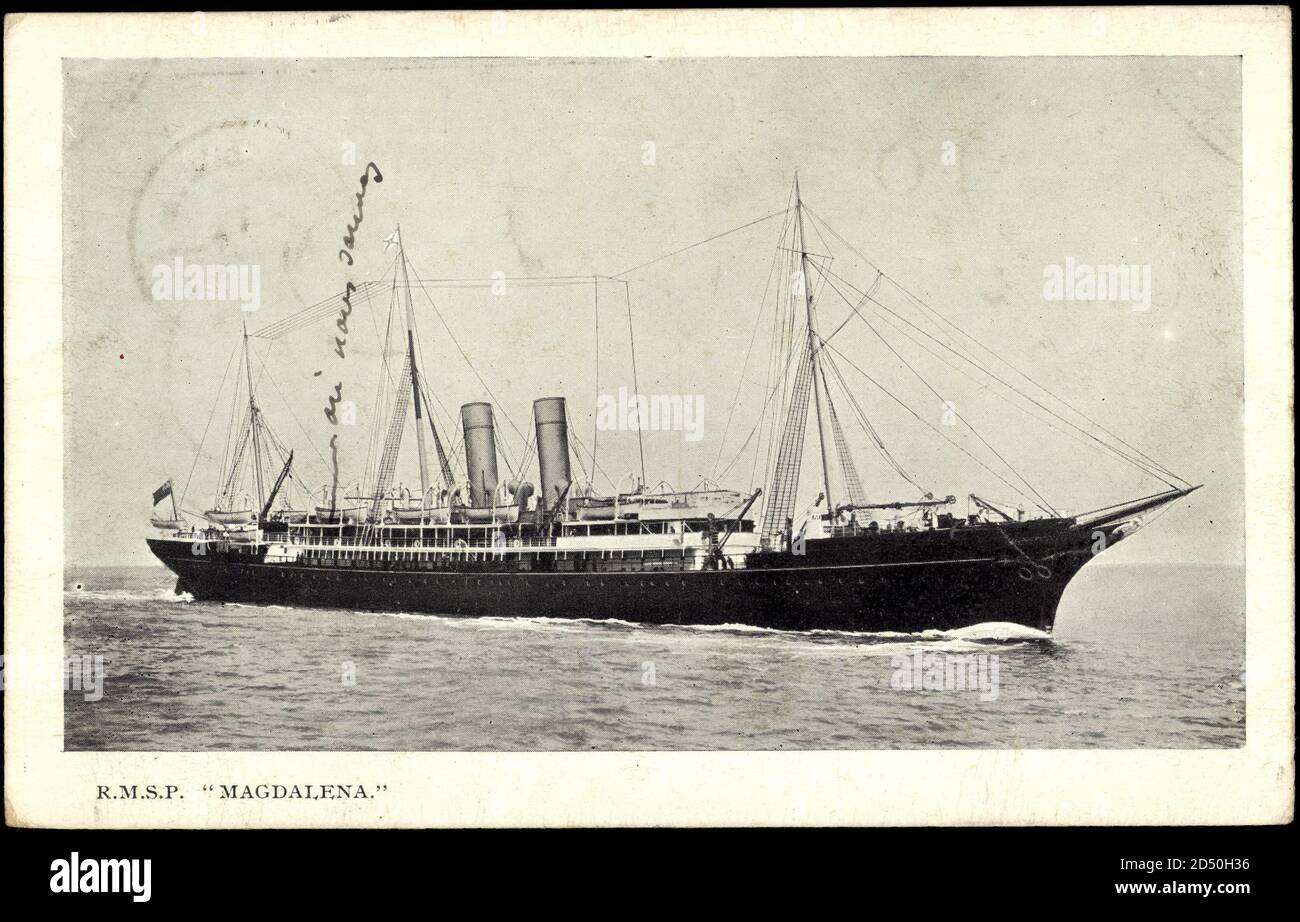 Royal Mail Lines, R.M.S.P, Magdalena, Dampfer | usage worldwide Stock ...