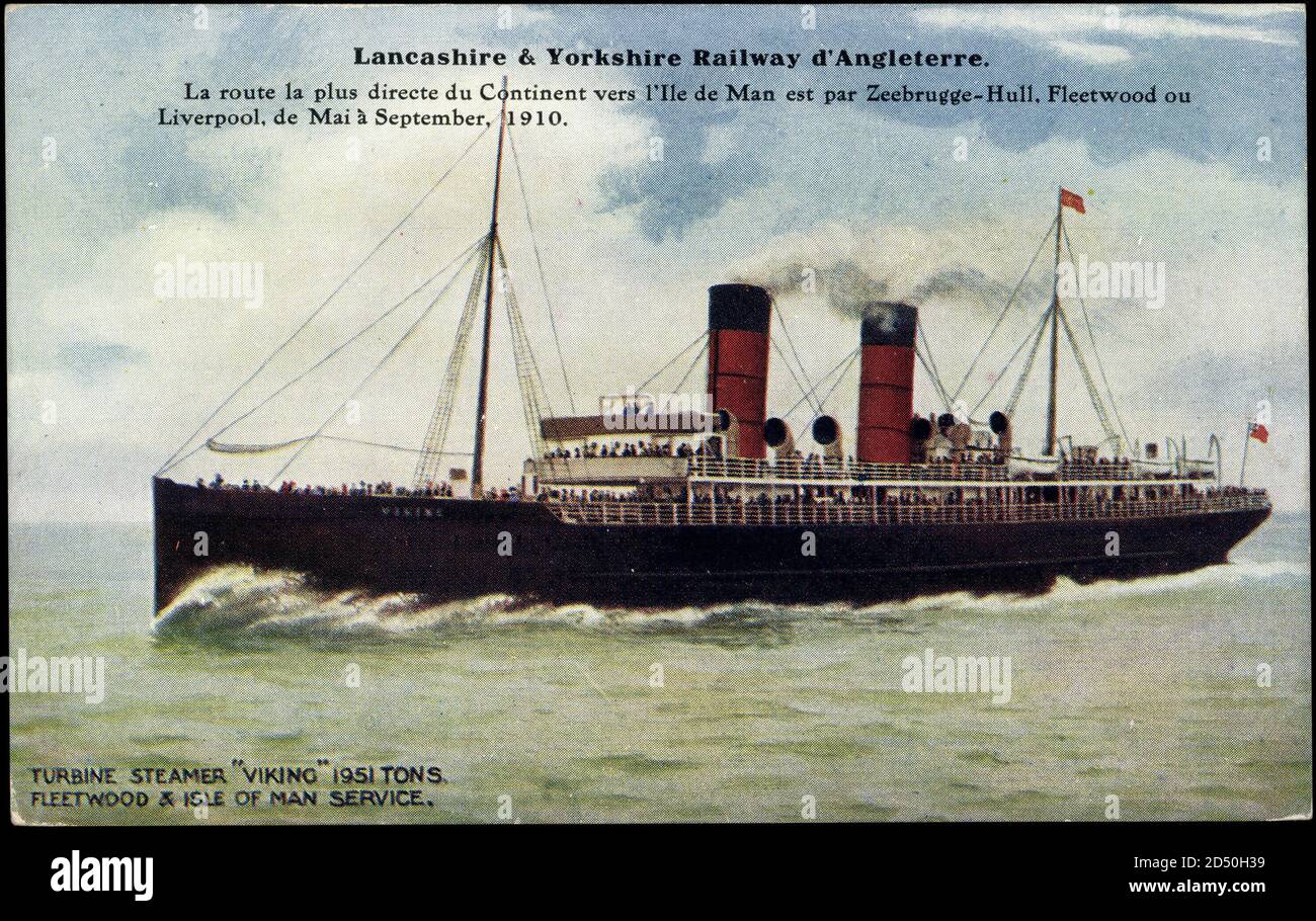 Turbine Steamer Viking, Lacashire, Yorkshire Railway | usage worldwide ...