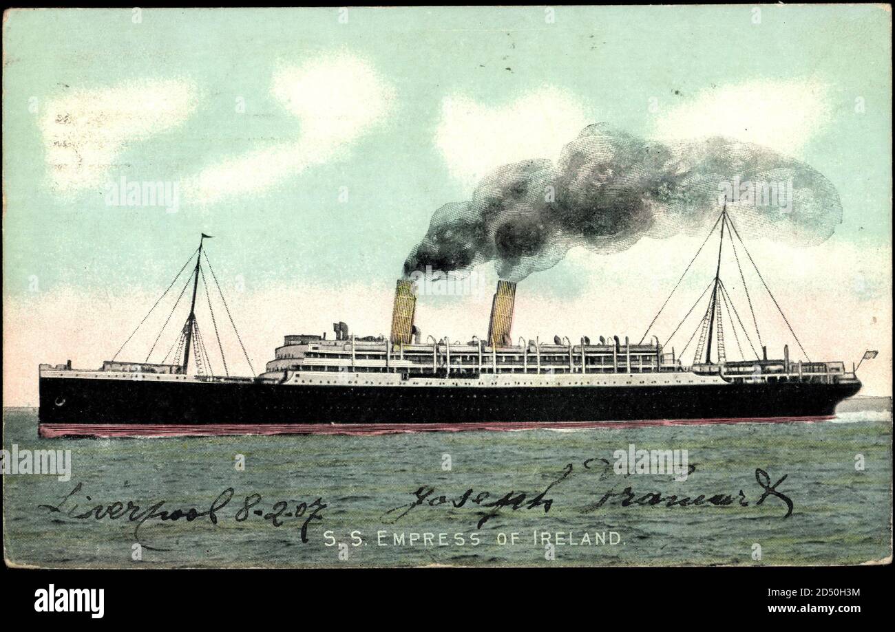 CPS, S.S. Empress of Ireland, Canadian Pacific | usage worldwide Stock ...