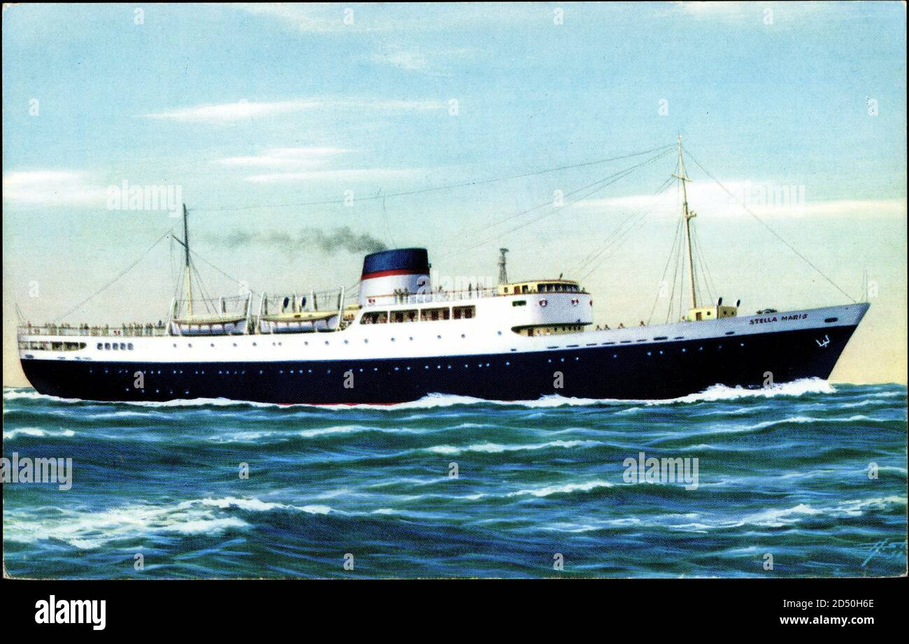 Sun Line, S.S. Stella Maris, Dampfschiff | usage worldwide Stock Photo ...