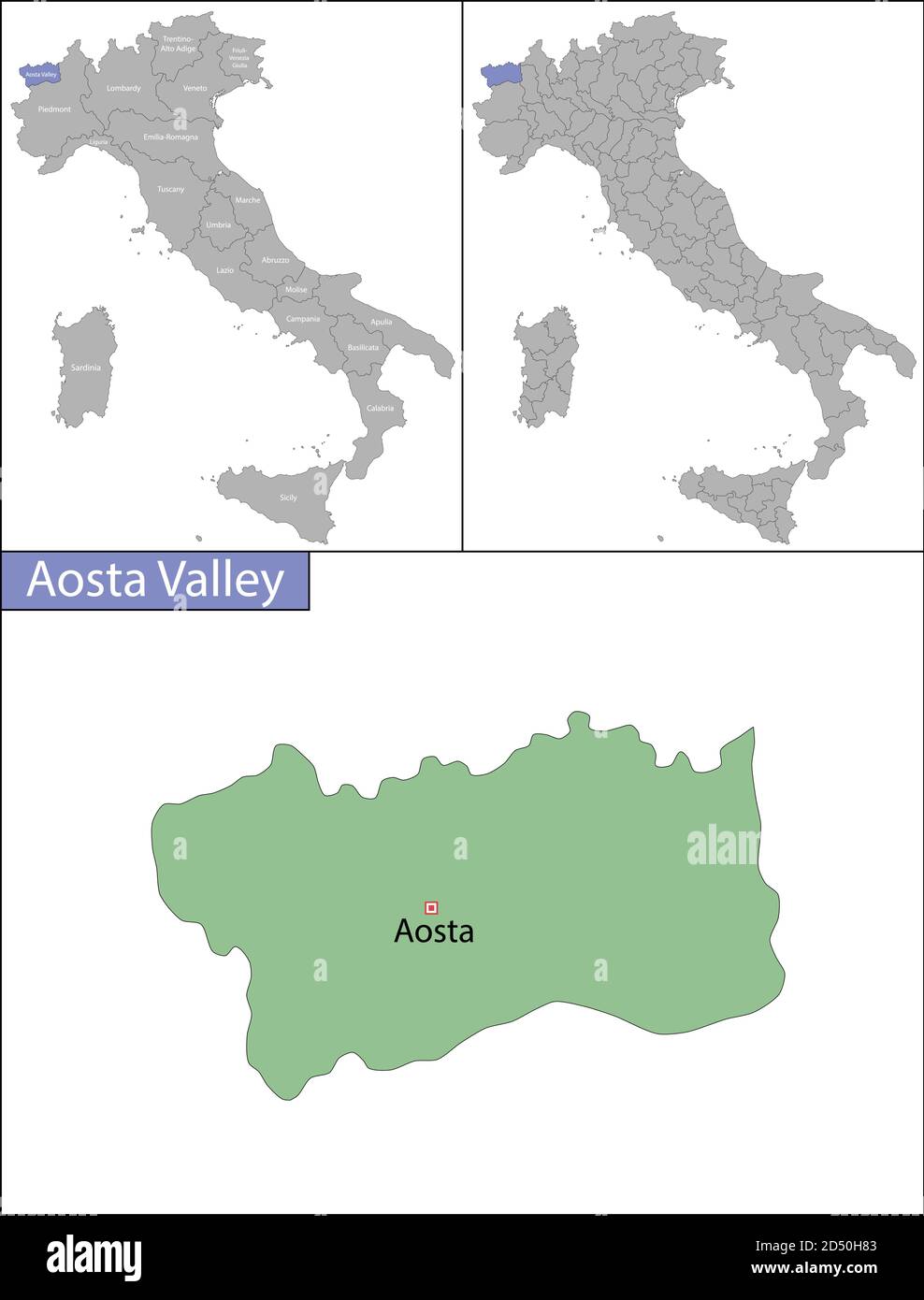 Aosta valley province map hi-res stock photography and images - Alamy