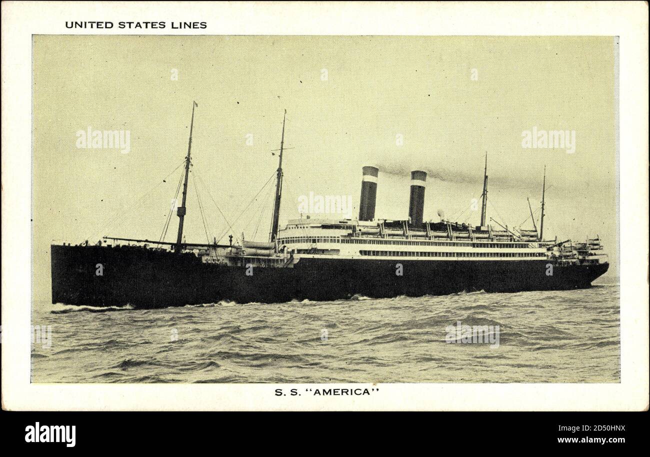 United States Lines, USL, S.S. America, Dampfschiff | usage worldwide ...