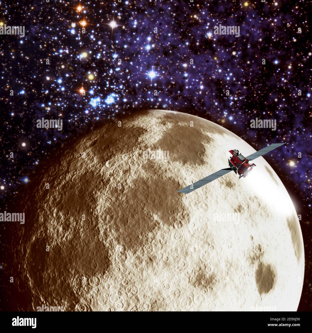 satellite orbiting around the Moon Stock Photo - Alamy