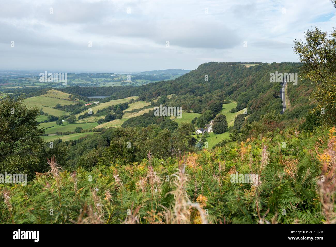 View towards Whitesonecliff and Gormire Lake from Sutton Bank, North ...