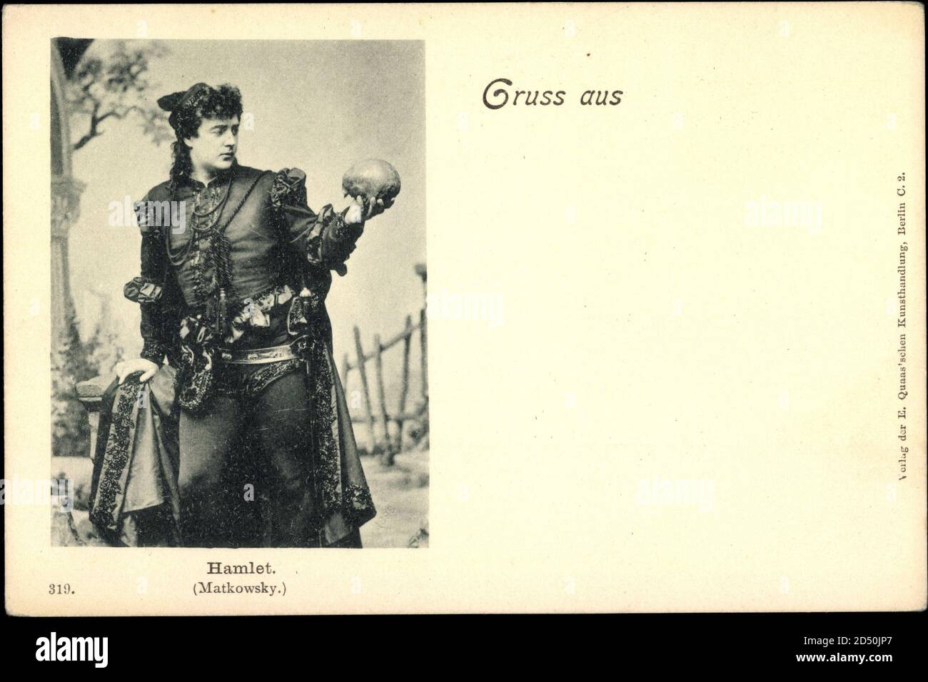 Schauspieler Adalbert Matkowsky als Hamlet | usage worldwide Stock ...