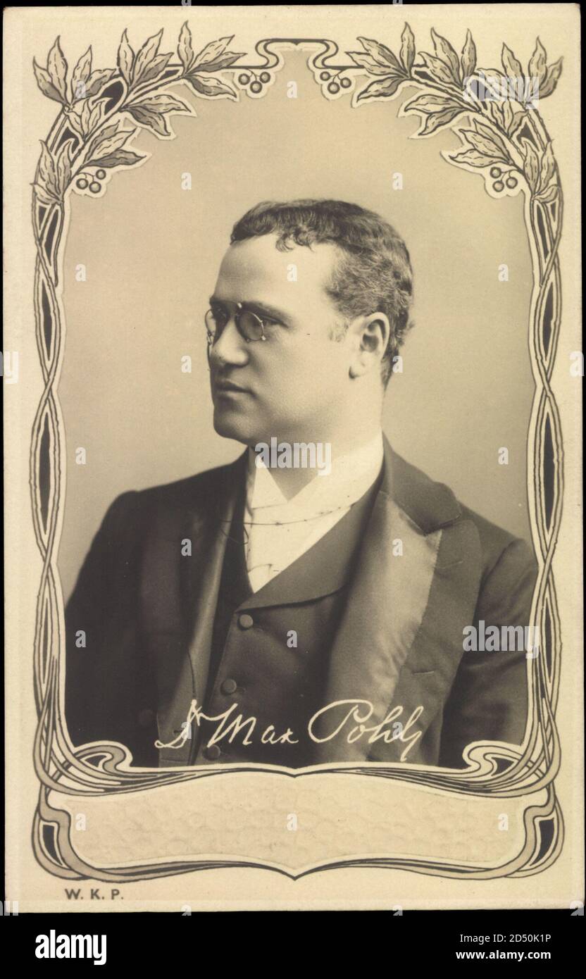 Passepartout Österreichischer Schauspieler Max Pohl, Zwicker | usage worldwide Stock Photo - Alamy