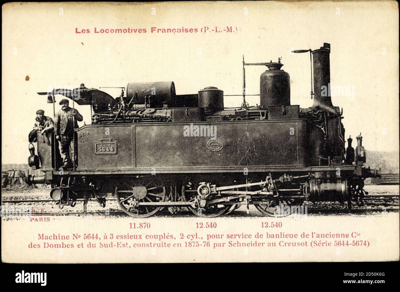 Locomotives Francaises, P.L.M, Machine No 5644 | usage worldwide Stock ...
