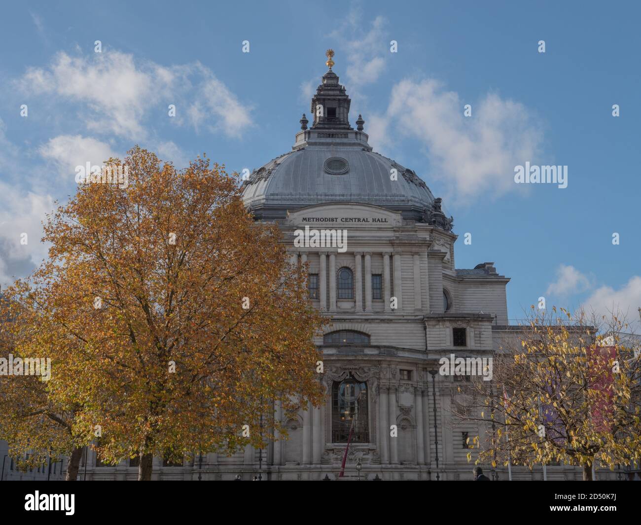 Methodist Central Church seen with trees in autumn color on a sunny day ...